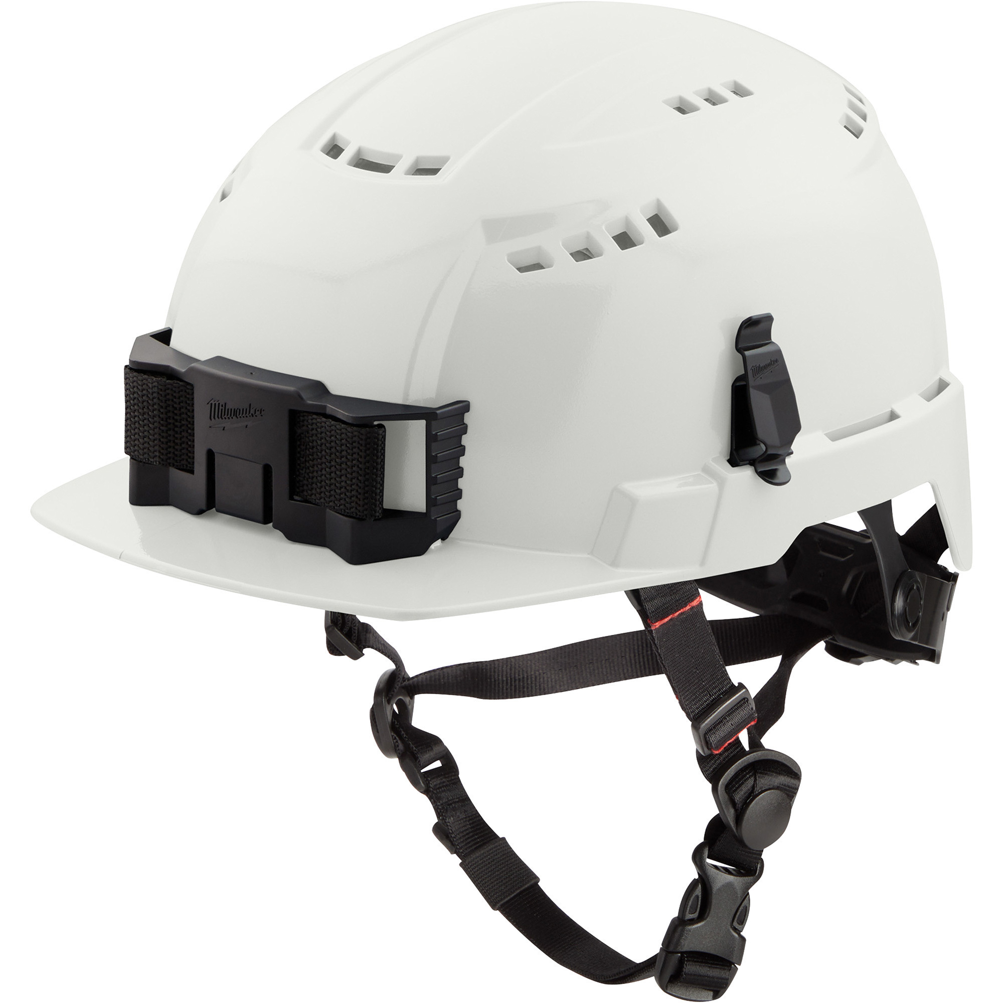 Milwaukee Type 2 Class C Front Brim Vented Safety Helmet, White, One Size Fits All, Model# 48-73 ...